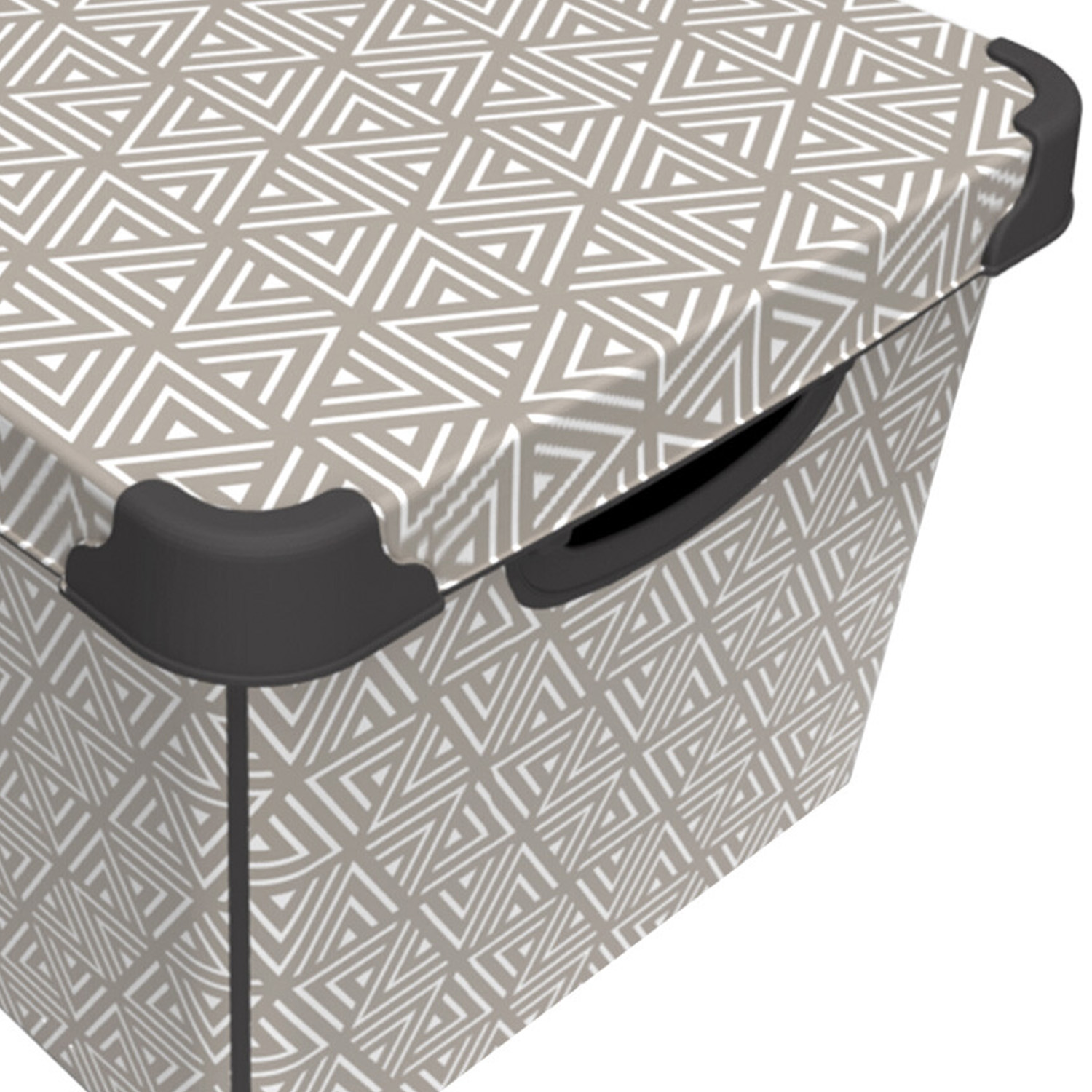 17L Geo Triangle Patterned Storage Box | Wilko