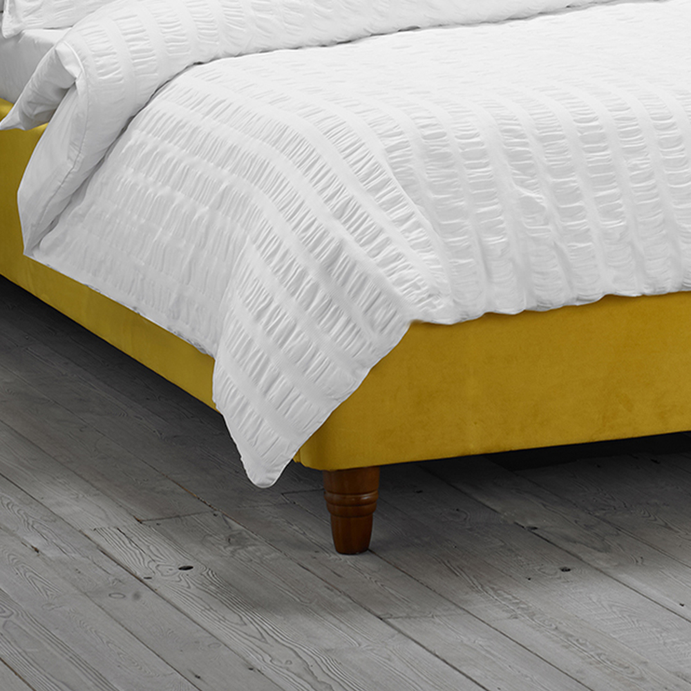 LPD Furniture Lexie King Size Mustard Yellow Bed Frame | Wilko
