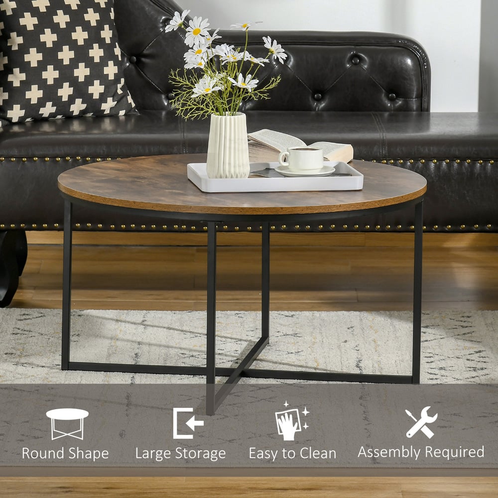 Industrial round coffee table store