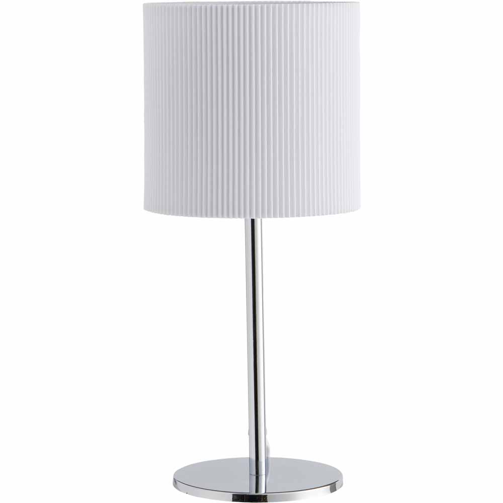 Wilko White Micro Pleat Table Lamp | Wilko