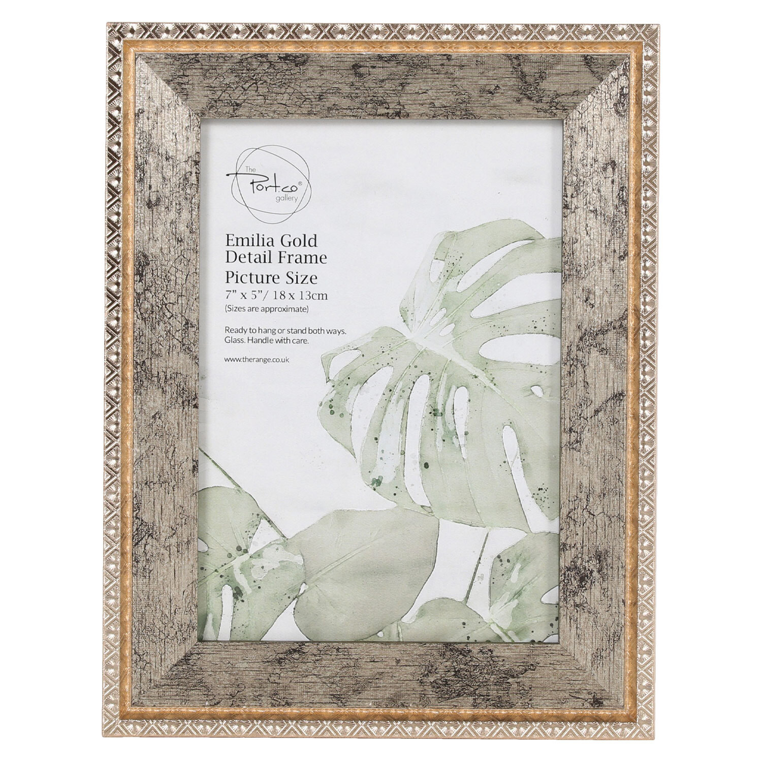 The Port. Co Gallery Emilia Gold Detail Photo Frame 7 x 5 inch | Wilko