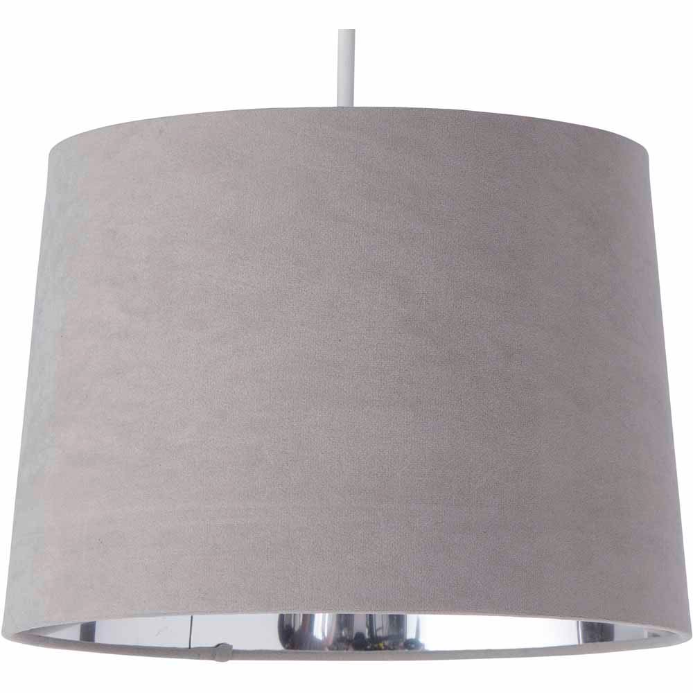 Wilko Grey Silver Velvet Floor Lamp | Wilko