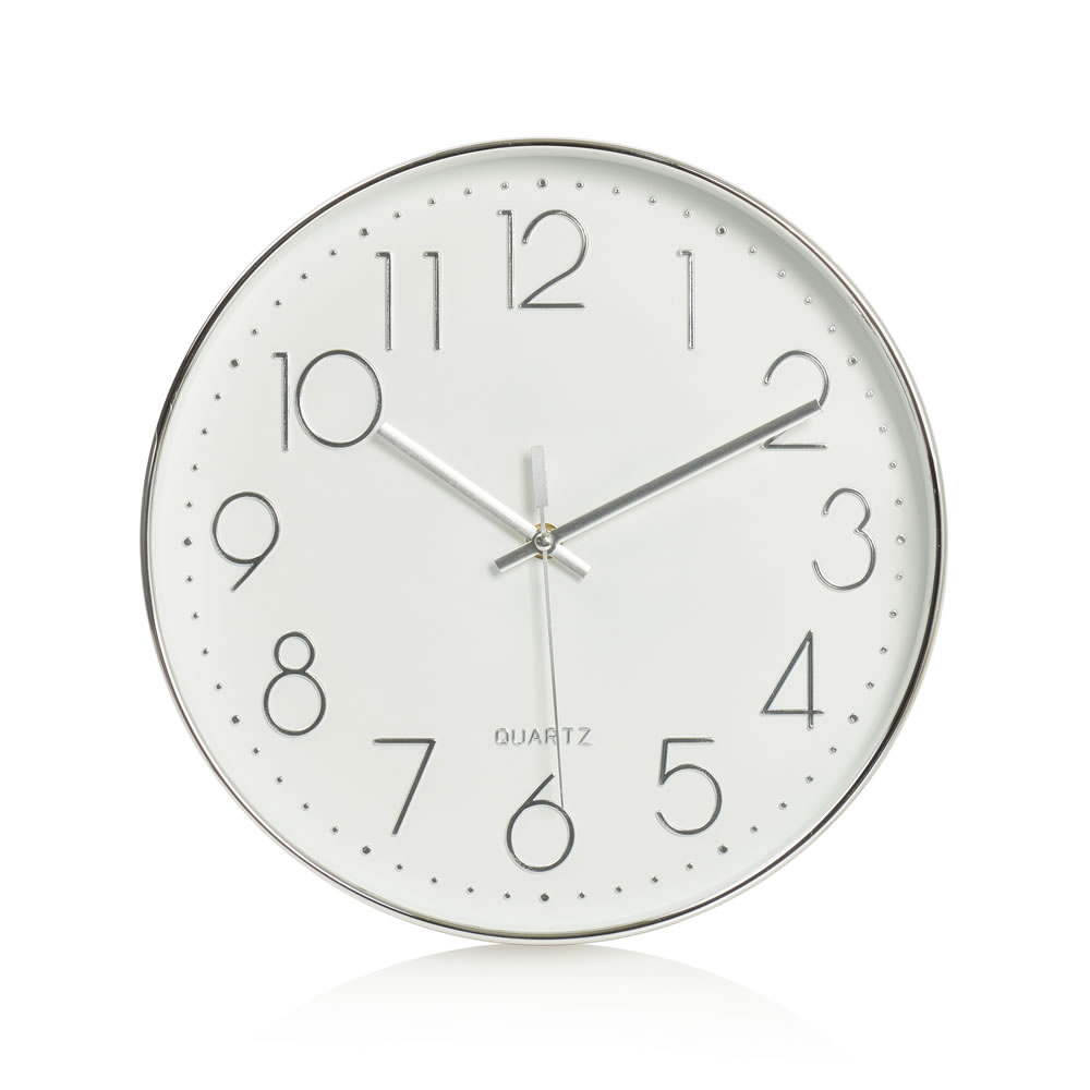 Wilko Classic Silver Wall Clock | Wilko
