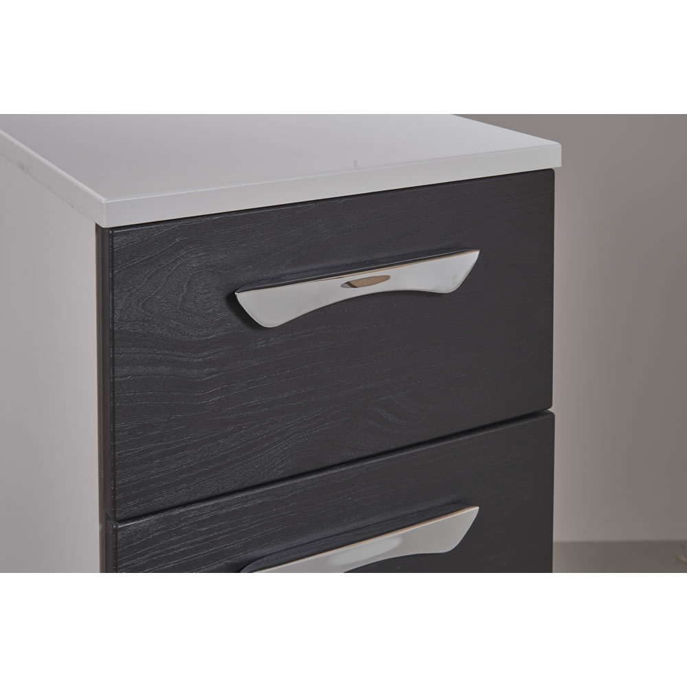 Barcelona Graphite and White 4 Drawer Deep Chest of Drawers | Wilko