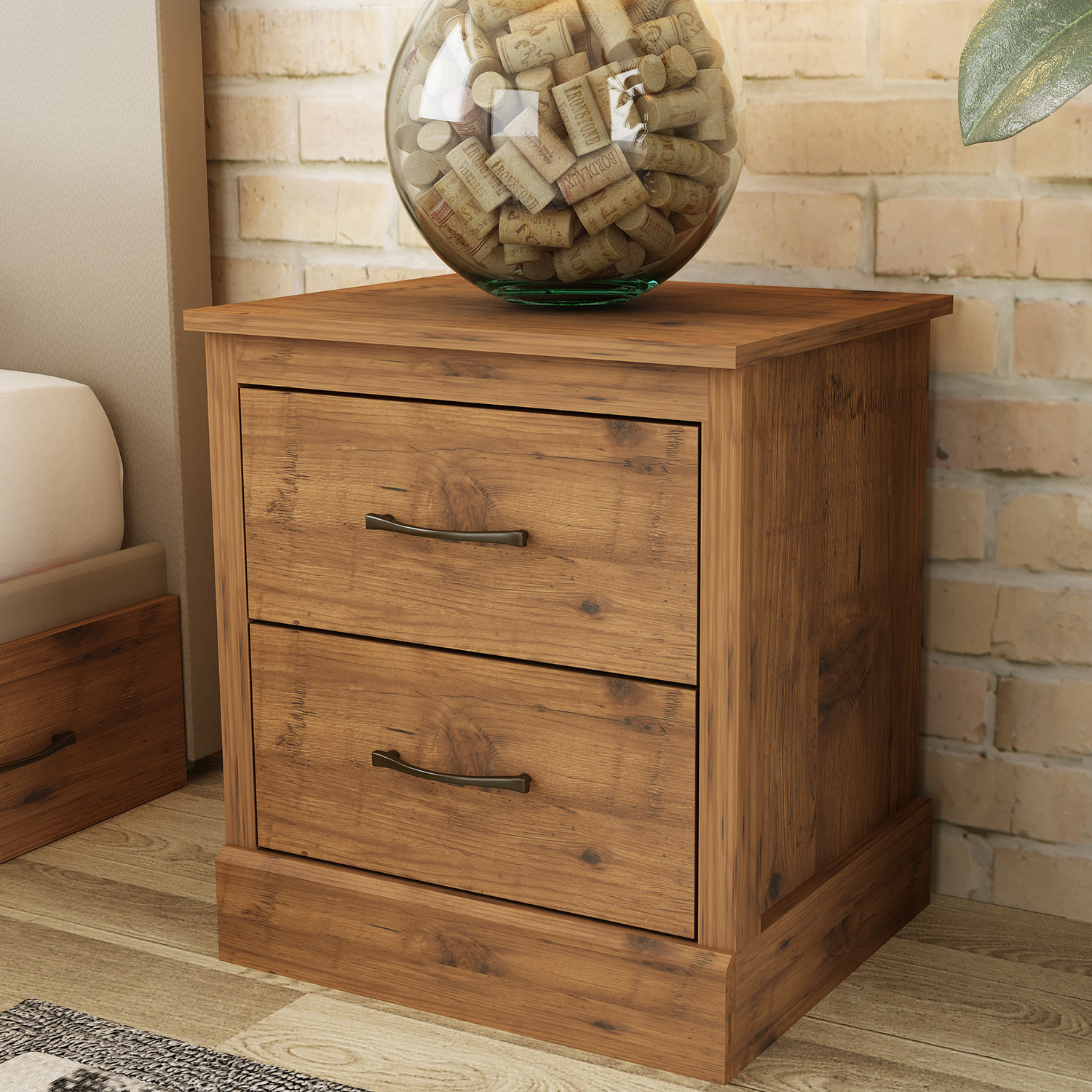 Two drawer bedside cabinet store