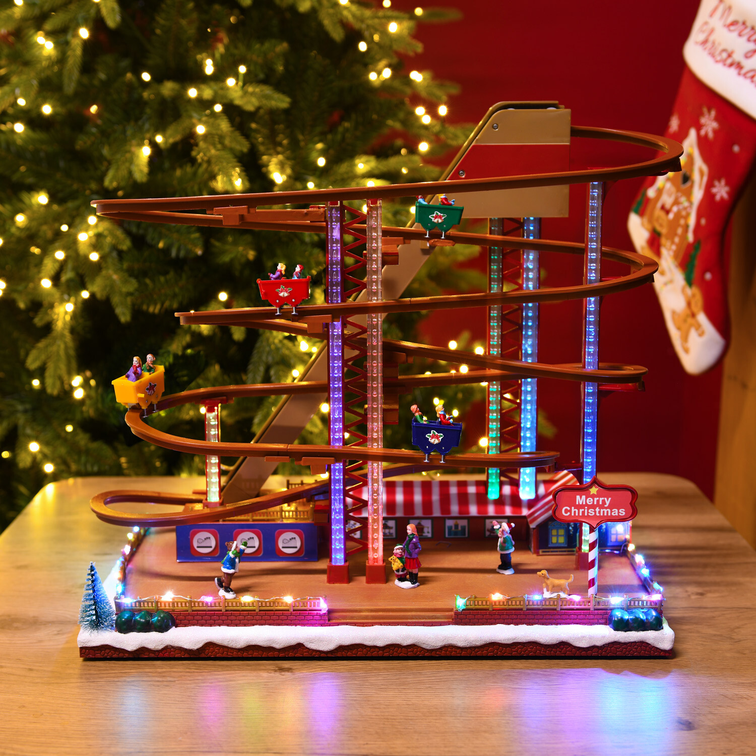 LED Rollercoaster Scene Multicolour | Wilko