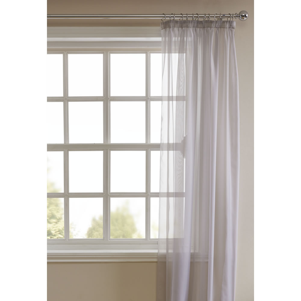 Wilko Grey Faux Linen Slot Top Voile 145 W x 183cm D | Wilko