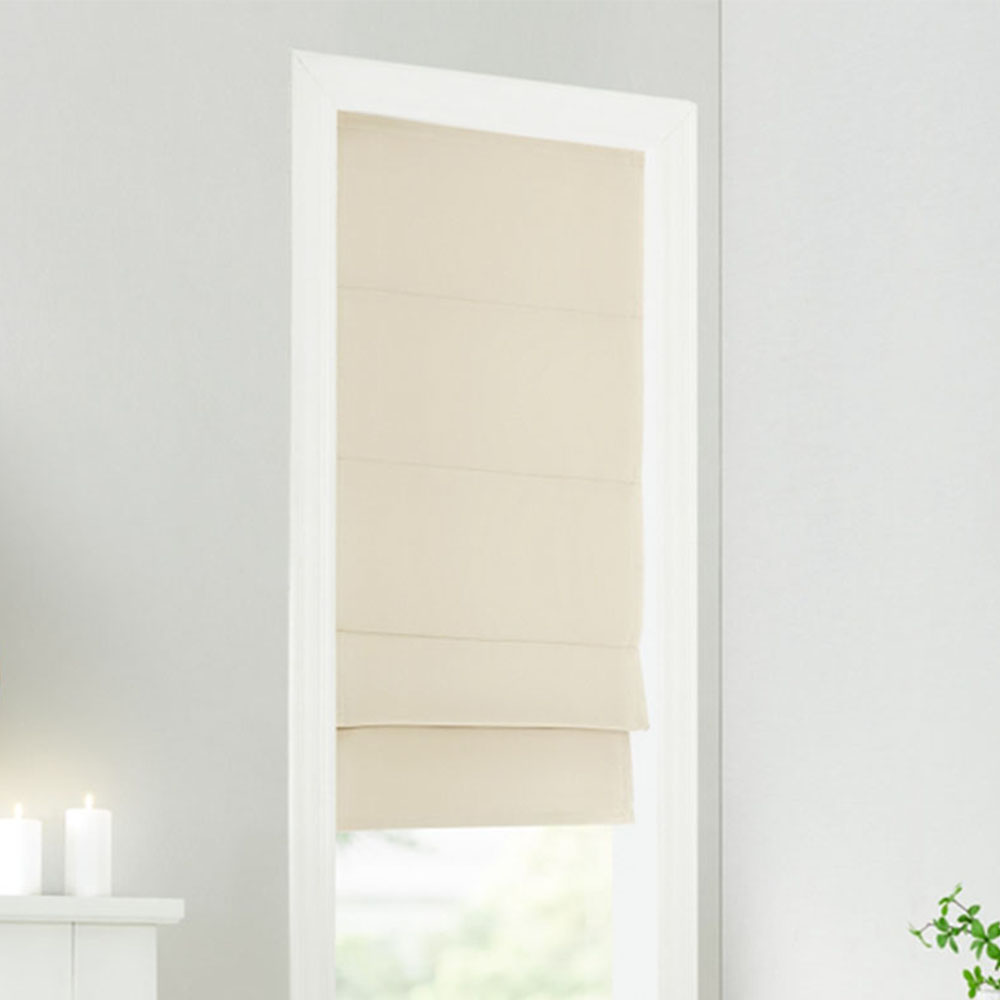 Melrose Natural Blackout Roman Blinds 180 x 140cm | Wilko