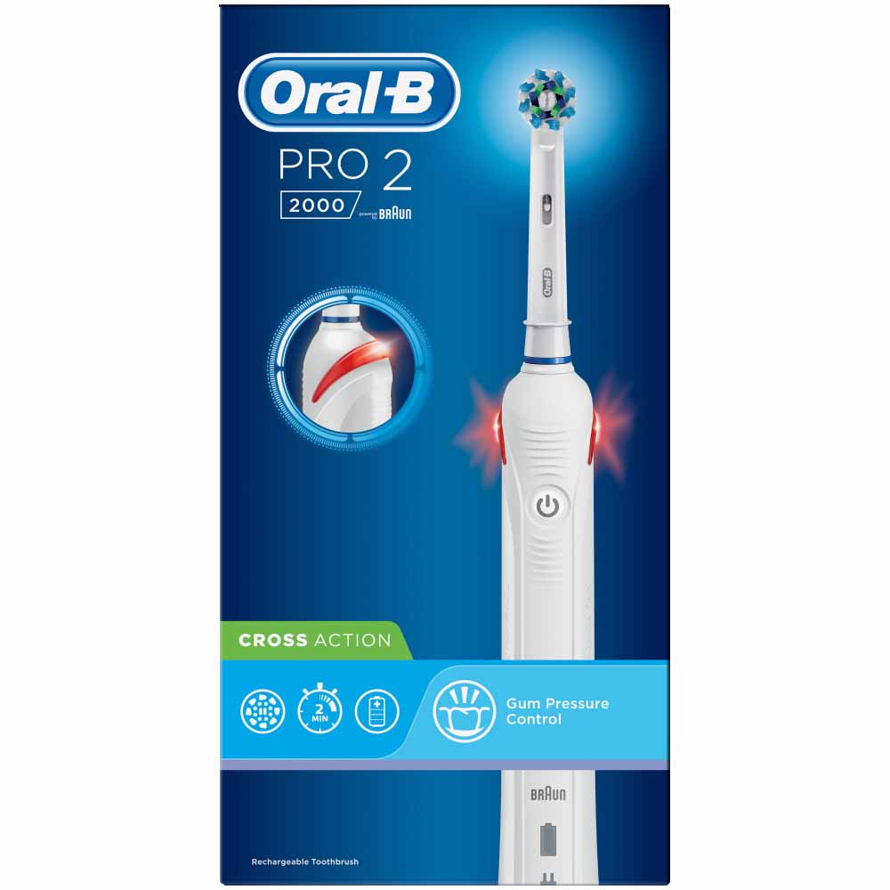 Oral-B Pro 2 2000 Cross Action Electric Rechargeable Toothbrush | Wilko