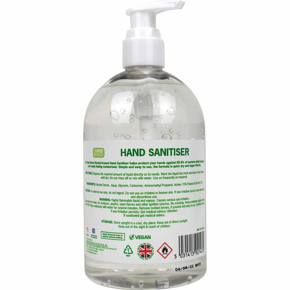The Hand Brand Hand Sanitiser 500ml | Wilko