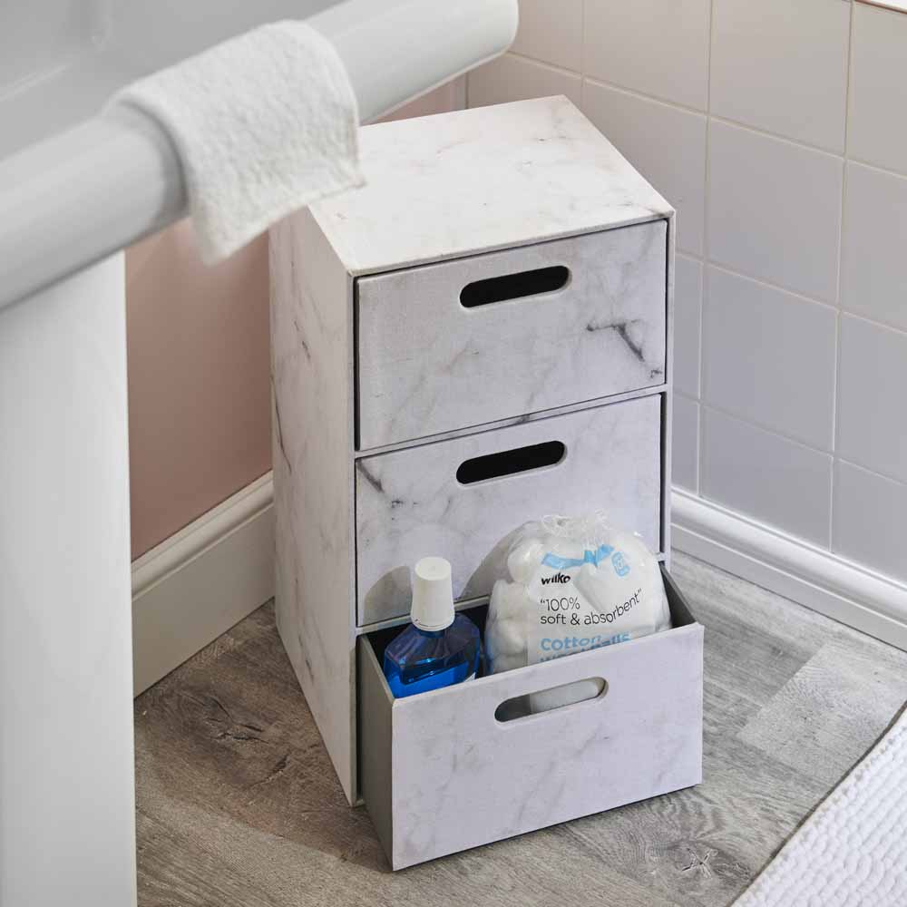Wilko Marble 3 Drawer Unit Wilko