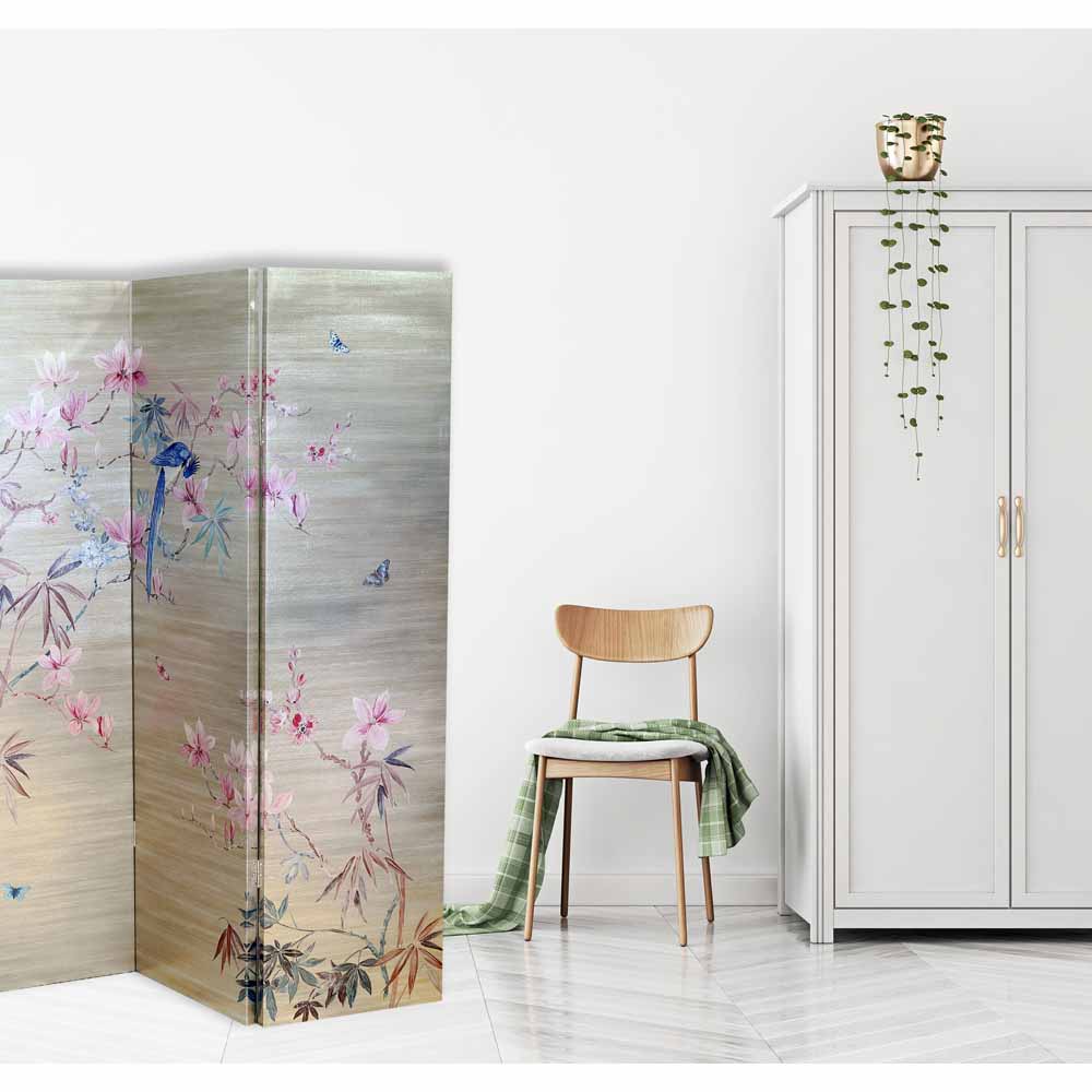 Arthouse Gold Jardin Metallic Canvas Screen Room Divider | Wilko