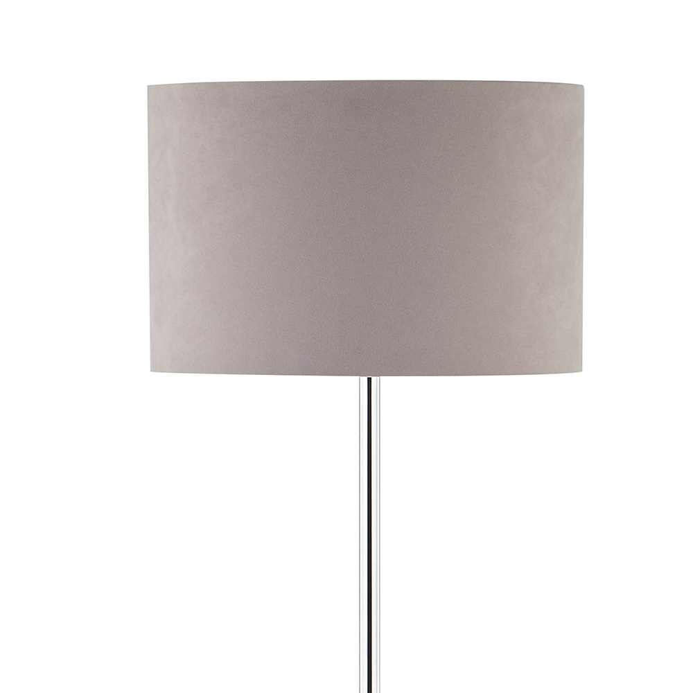 Wilko Grey Silver Velvet Floor Lamp | Wilko