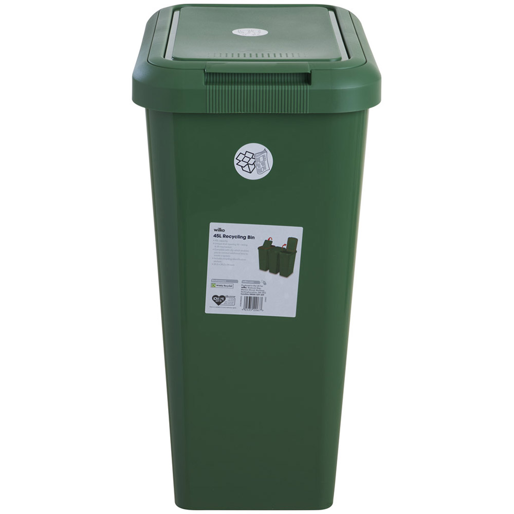 Wilko Green Rectangular Bin 45L | Wilko
