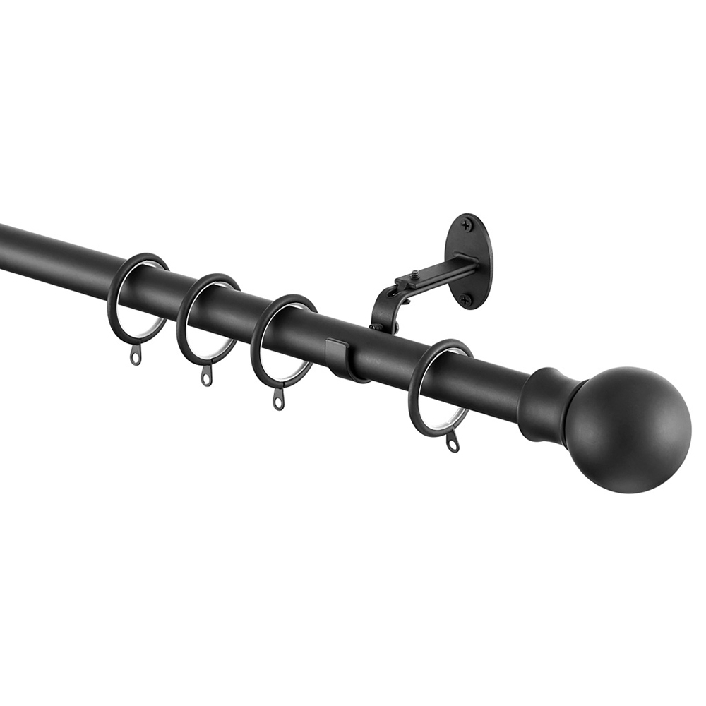 Homemaker 110-300cm Extendable Black Curtain Round Pole | Wilko