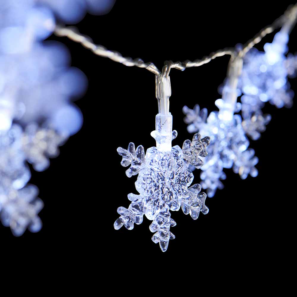Wilko Battery Operated Clear Snowflake String Lights | Wilko