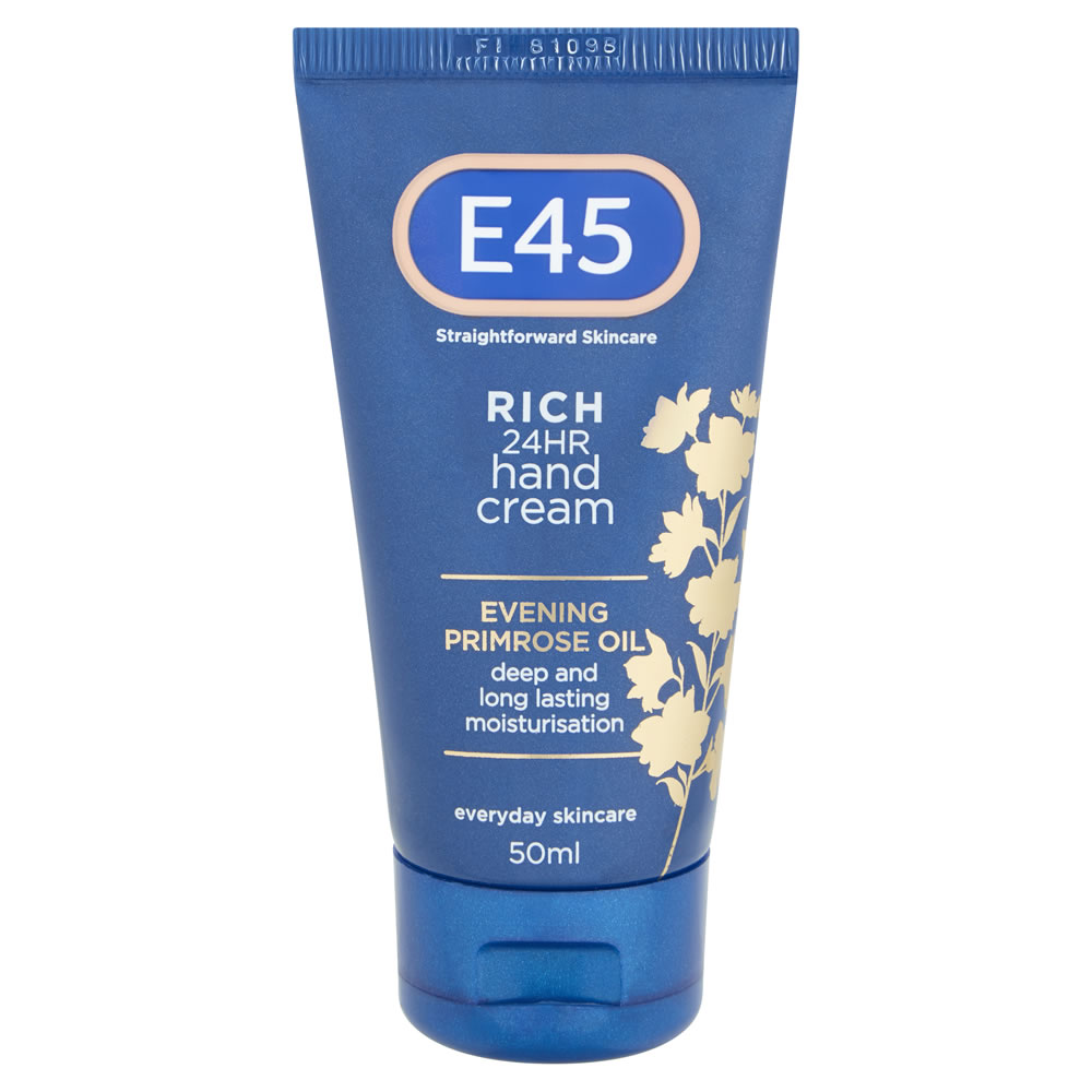 E45 Rich 24 Hour Evening Primrose Oil Hand Cream 50ml | Wilko