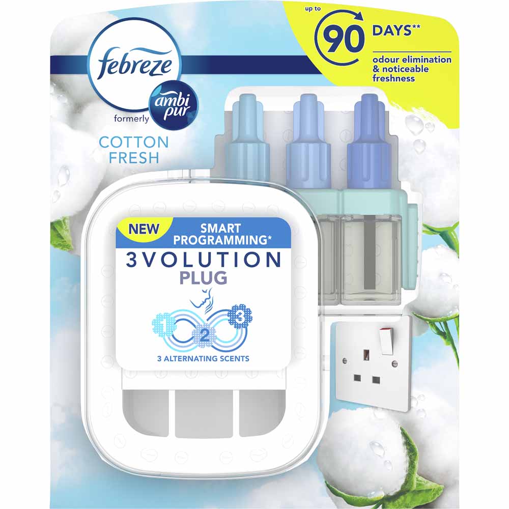 Febreze 3Volution Air Freshener Starter Kit Cotton Case of 3 | Wilko