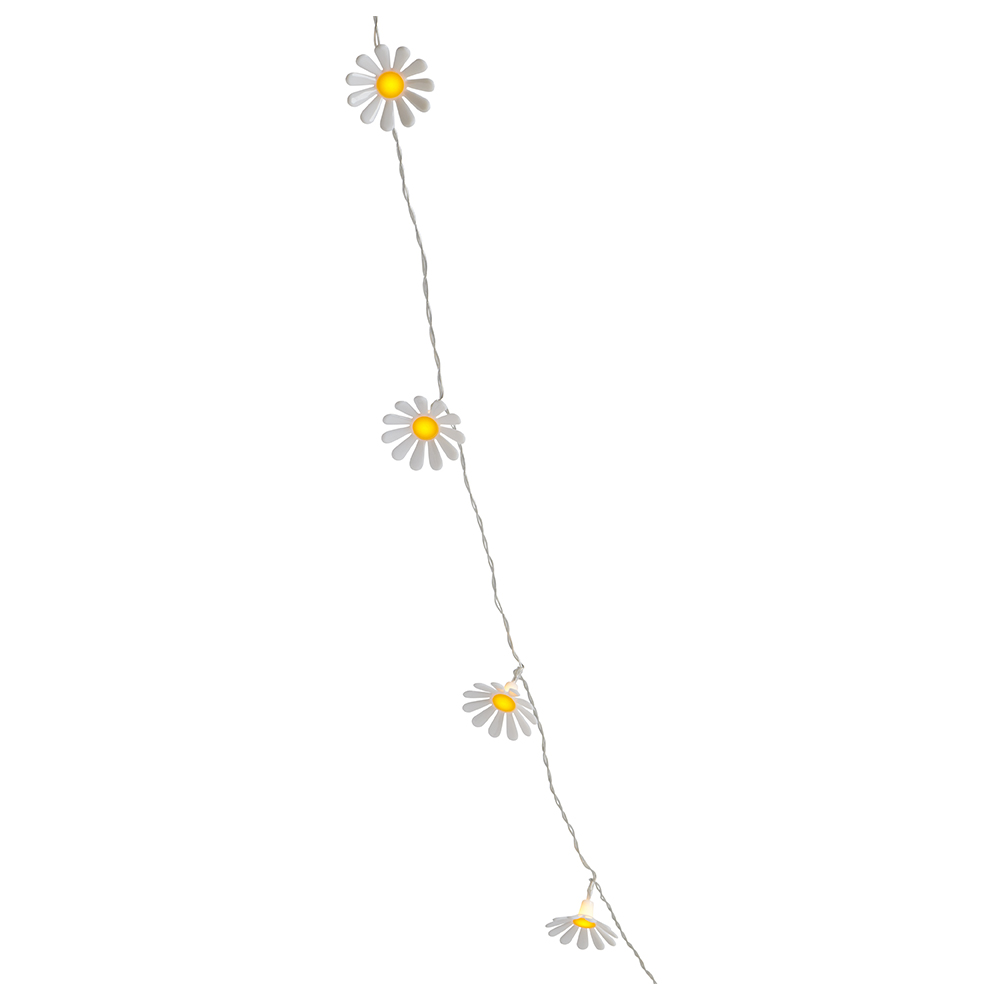 Wilko 10 Warm White LEDs Daisies Garden Solar String Lights | Wilko