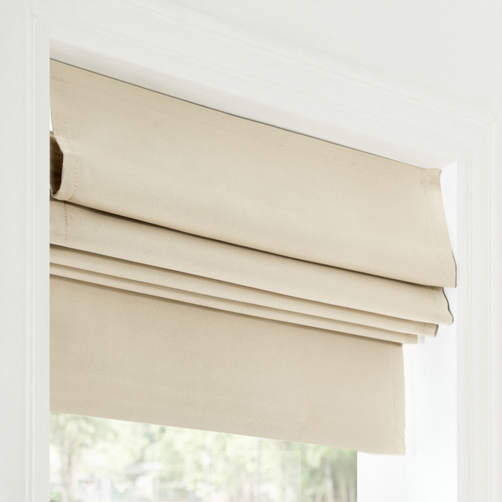 Melrose Natural Blackout Roman Blinds 180 x 140cm | Wilko