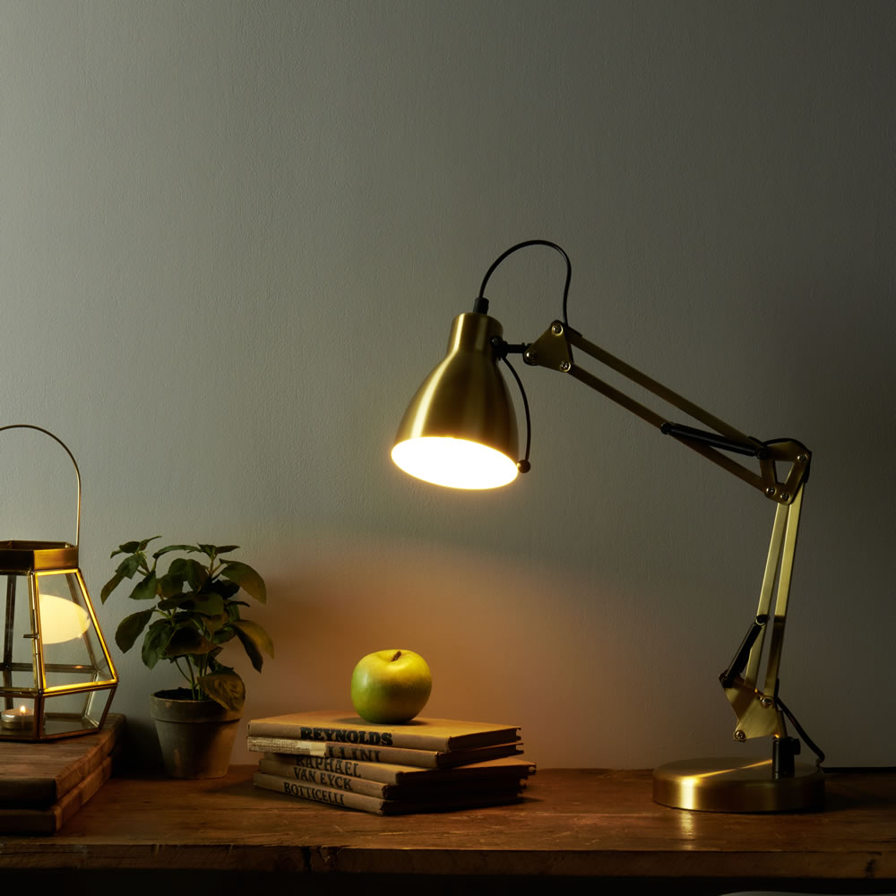 Wilko Gold Angled Task Lamp | Wilko
