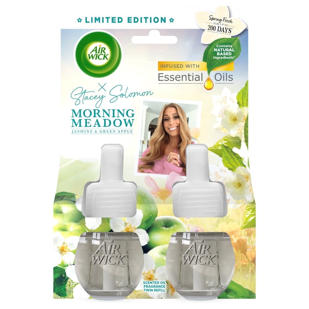 Air Wick X Stacey Solomon Morning Meadow Electrical Plug-In Diffuser Twin Refill Case of 5 x ...