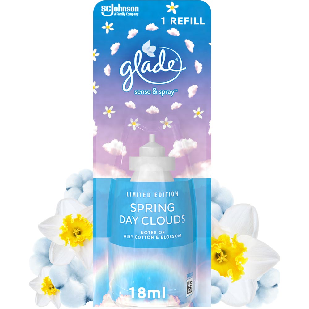 Glade Spring Day Clouds Sense and Spray Refill Air Freshener 18ml | Wilko