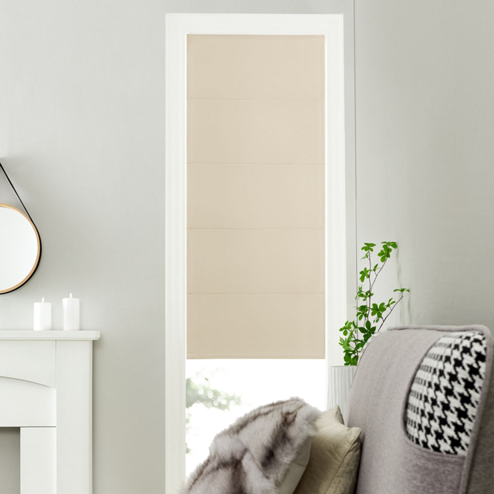 Melrose Natural Blackout Roman Blinds 180 x 140cm | Wilko