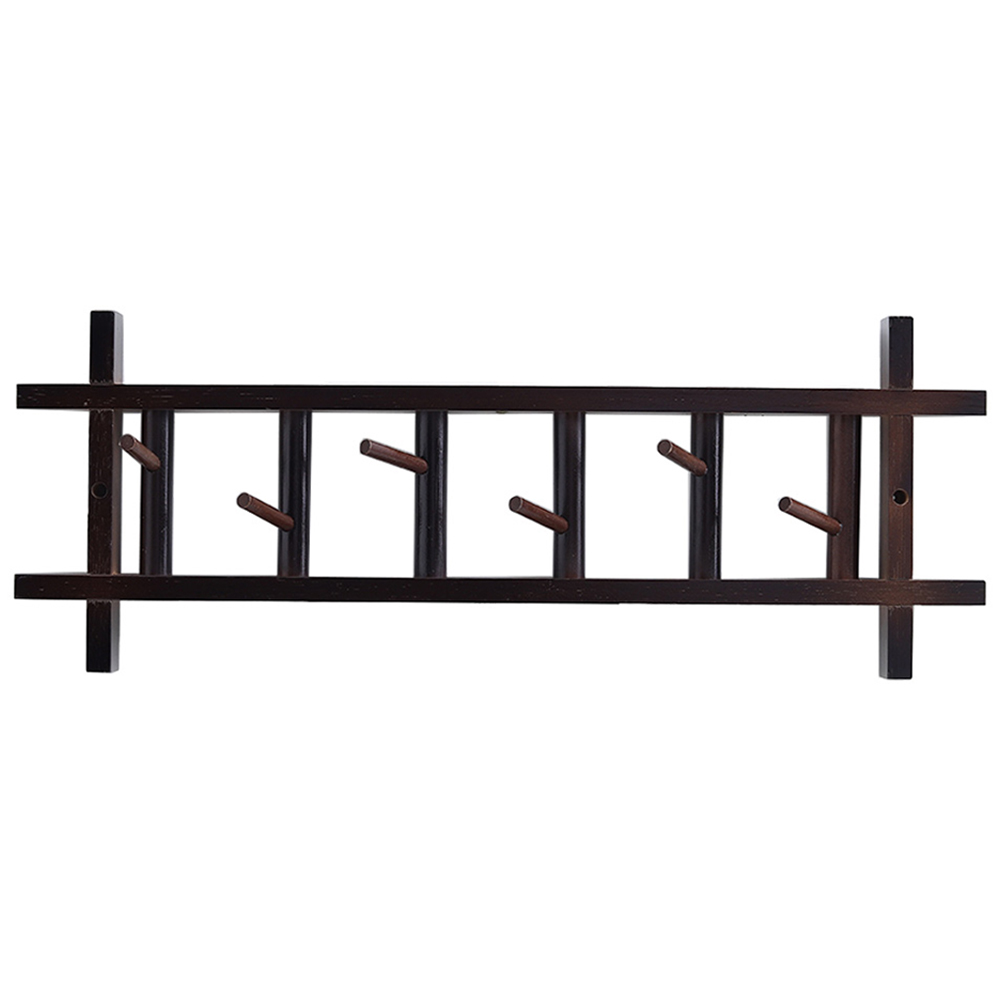 Living And Home Horizontal Wall Mounted Bamboo Clothes Rack Hat Rack ...