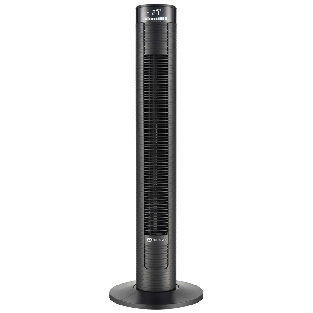 Puremate Black Oscillating Tower Fan 38 inch | Wilko