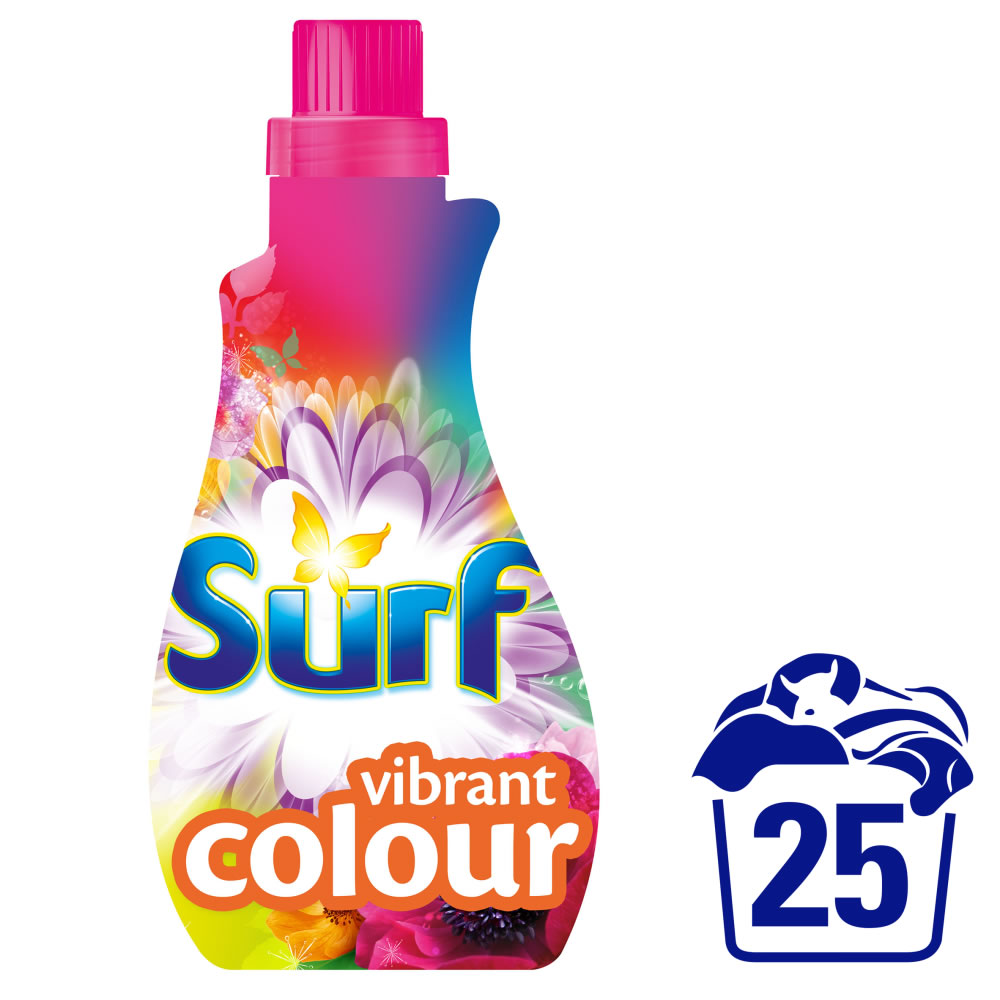 Surf Vibrant Colour Wild Poppy and Violet Liquid Detergent 23 Washes ...