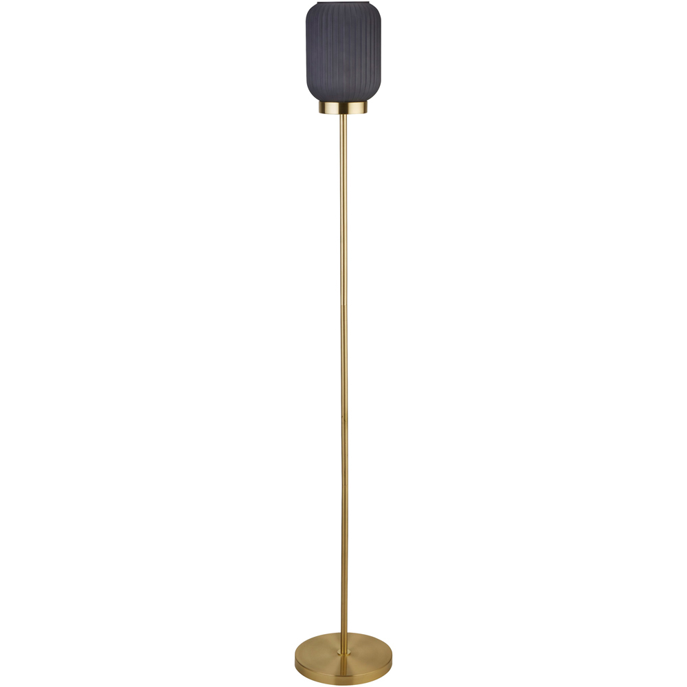 Lighting Collection Matson Frosted Navy Glass Floor Lamp | Wilko