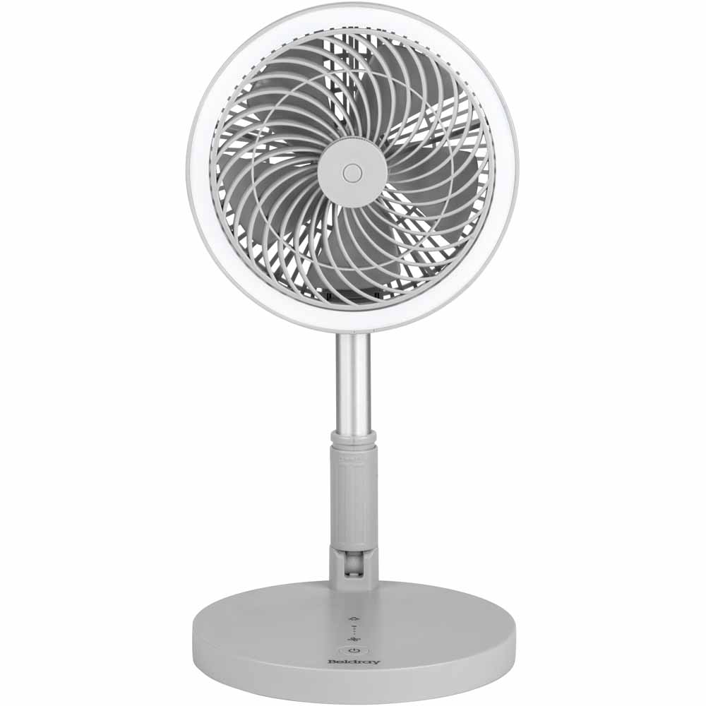 Beldray Cordless LED Foldable Fan Grey | Wilko