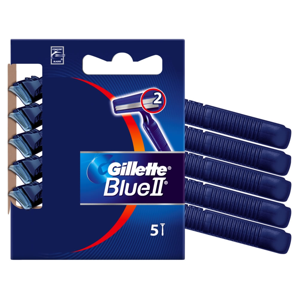 Gillette Blue II Men's Disposable Razor 5 pack | Wilko