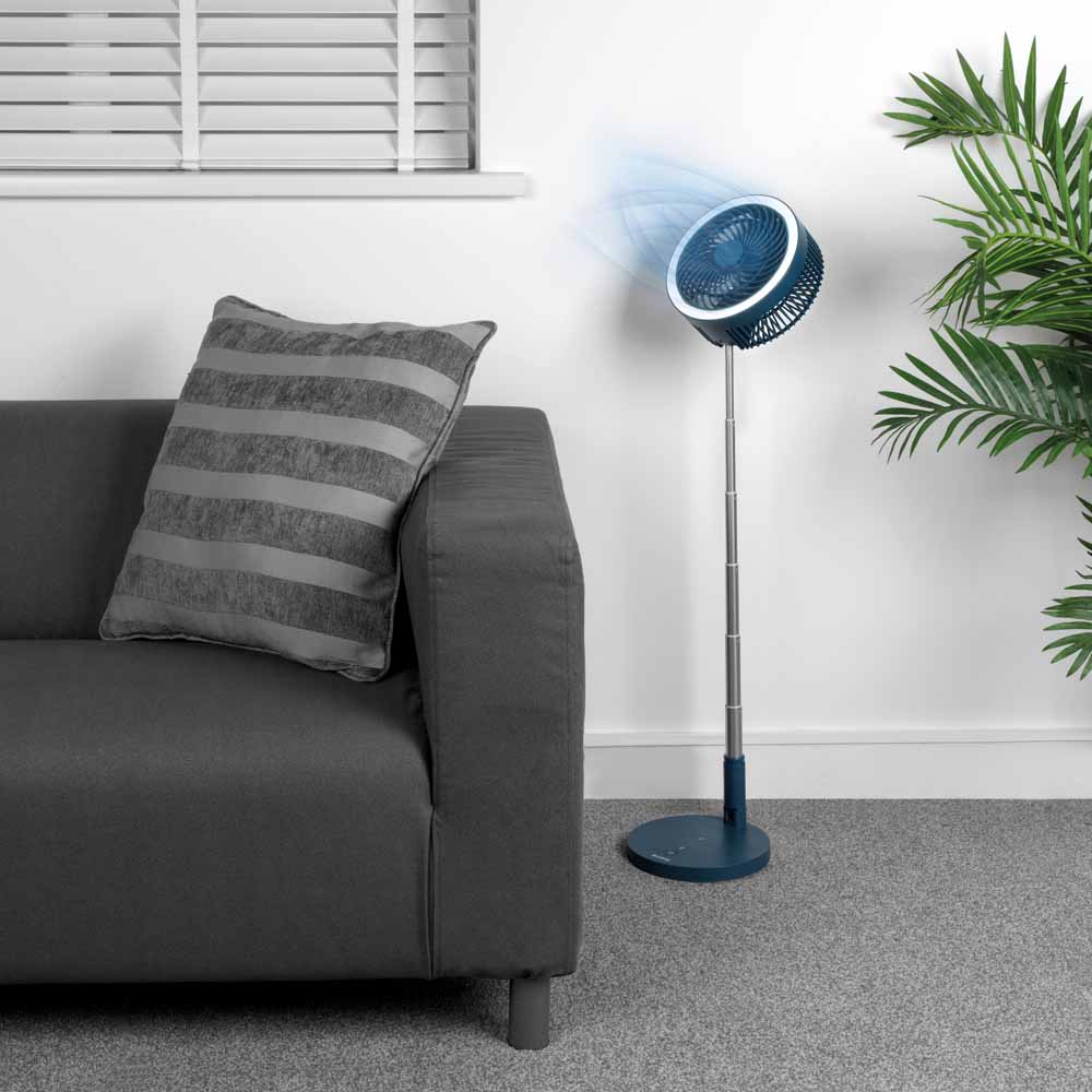 Beldray Cordless LED Foldable Fan Blue | Wilko
