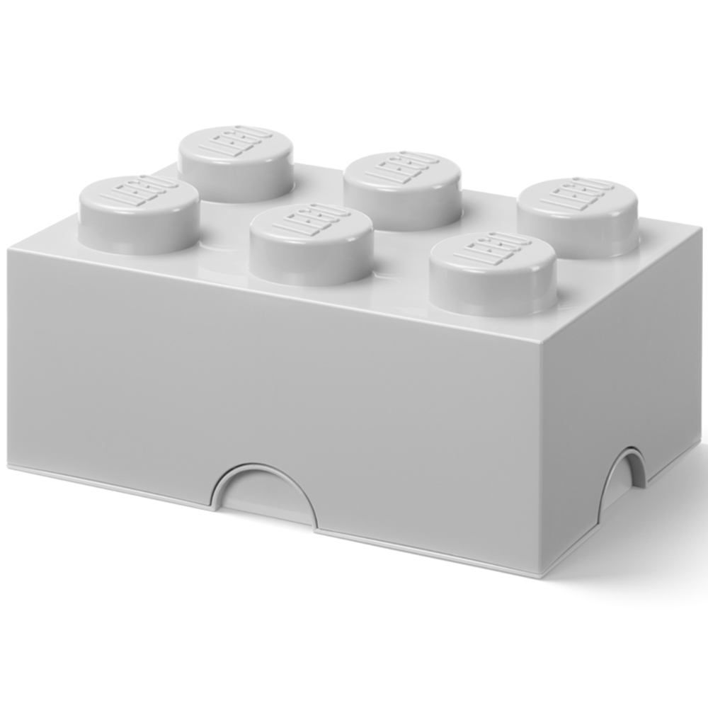 LEGO 6 Knob Grey Storage Brick | Wilko