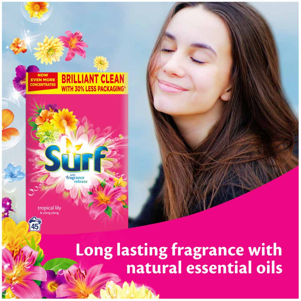 Surf Tropical Lily and Ylang Ylang Washing Powder 45 Washes 2.25kg | Wilko