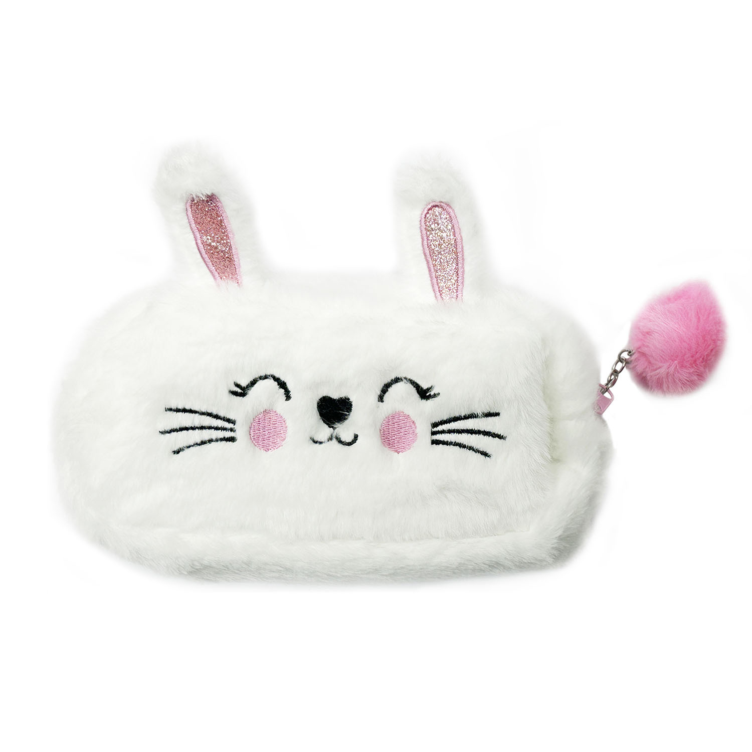 Flower Bunny Plush Pencil Case - White | Wilko