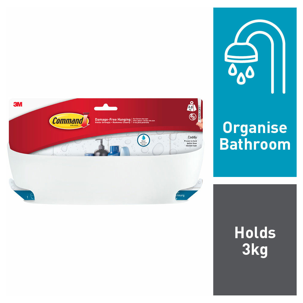 Command White Self Adhesive Shower Caddy Hook | Wilko