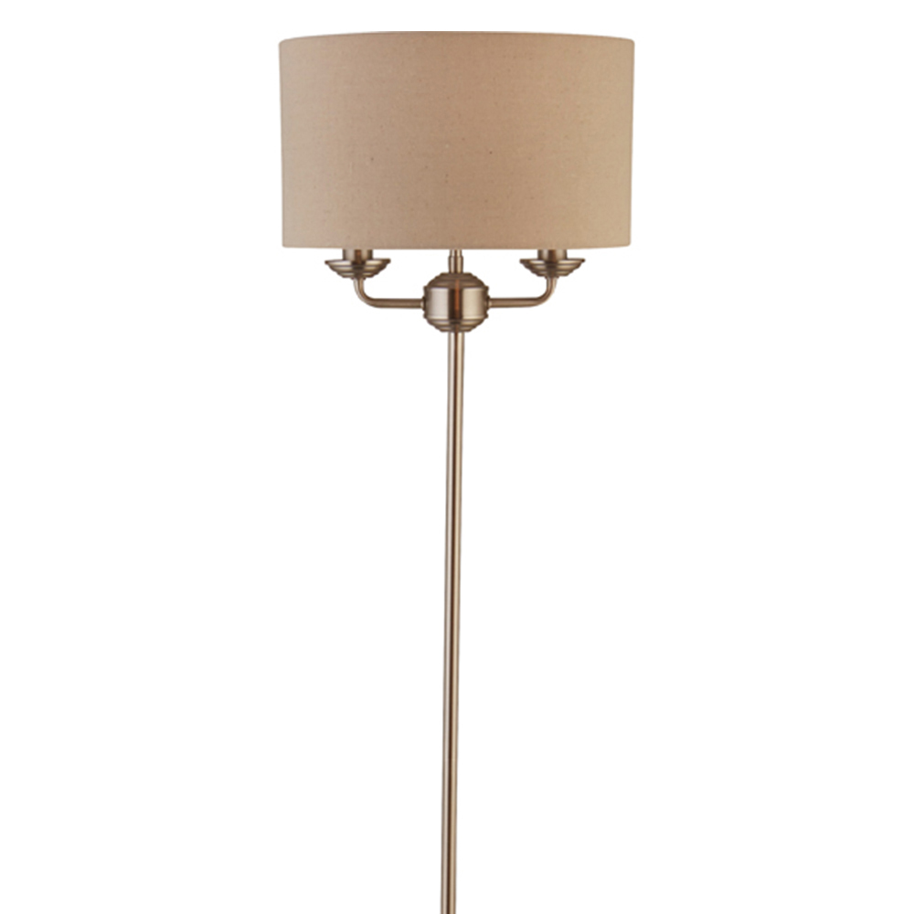 Lighting Collection Tanner Brushed Silver Floor Lamp | Wilko