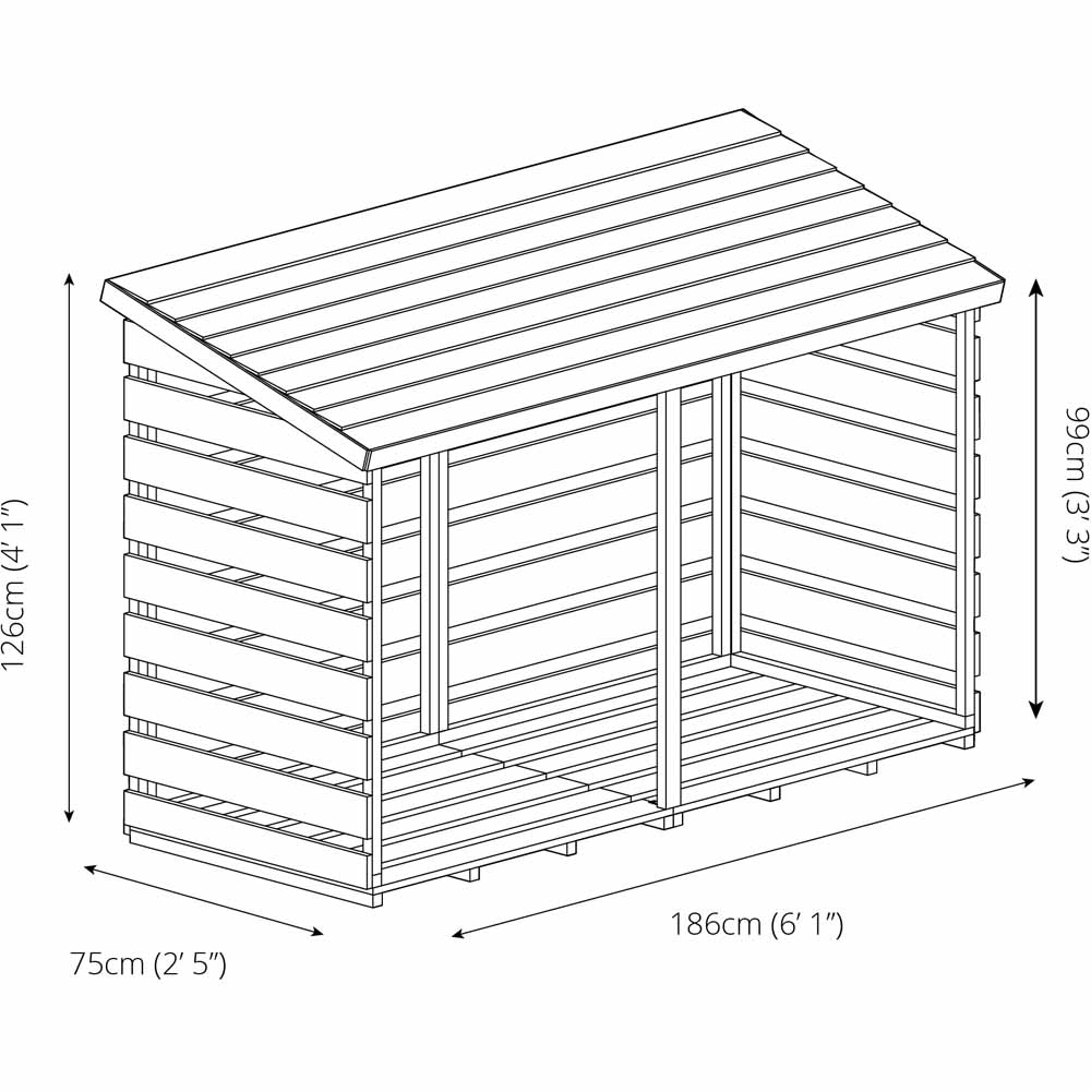 Mercia Pressure Treated Double Log Store | Wilko