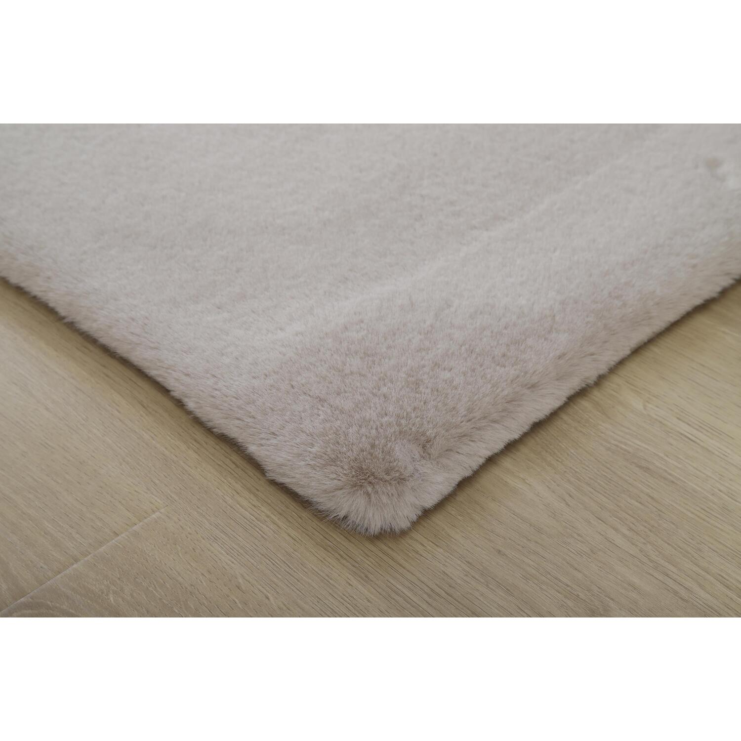 Lux Biscuit Faux Rabbit Fur Rug 150 x 100cm | Wilko