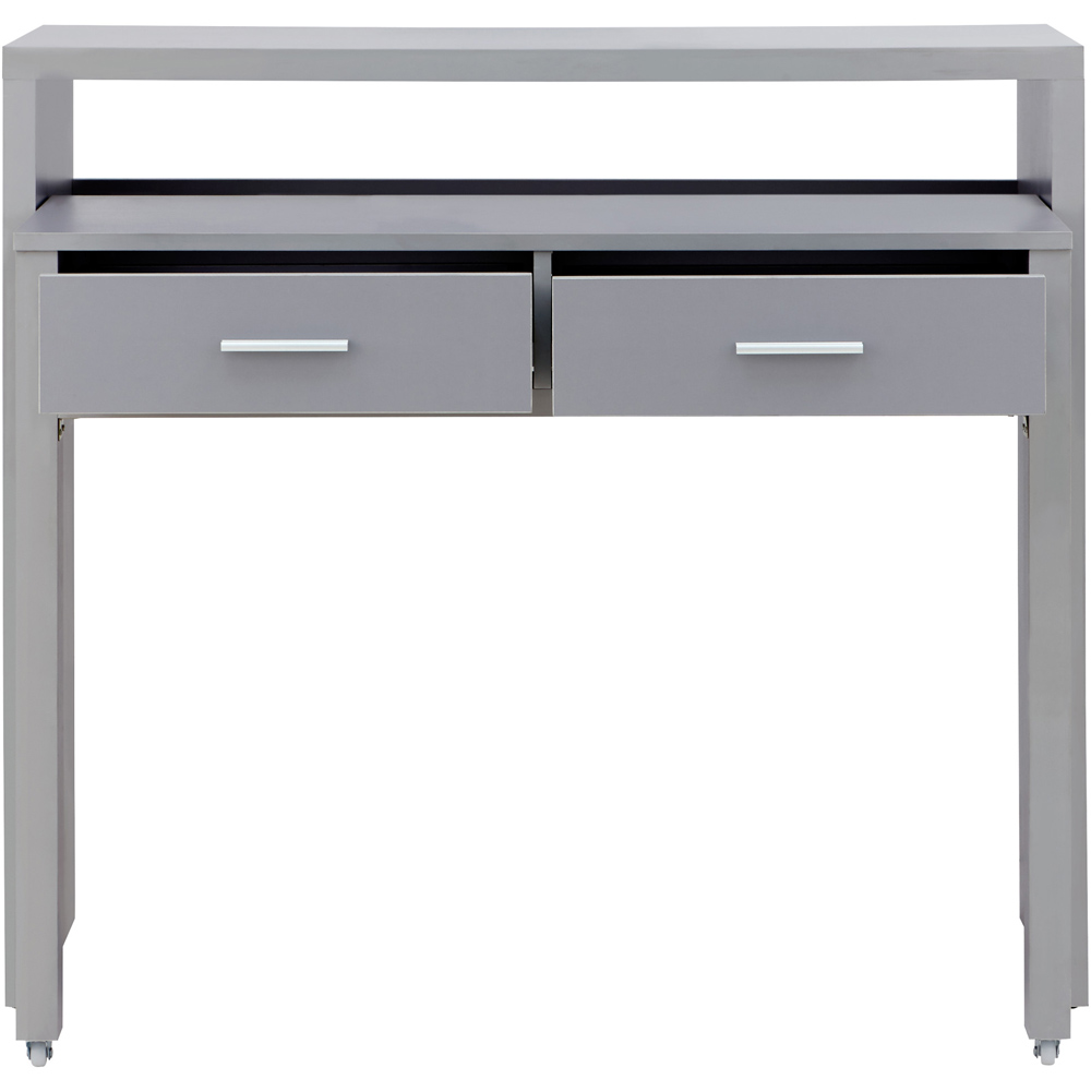 GFW Regis 2 Drawer Grey Extending Console Desk | Wilko