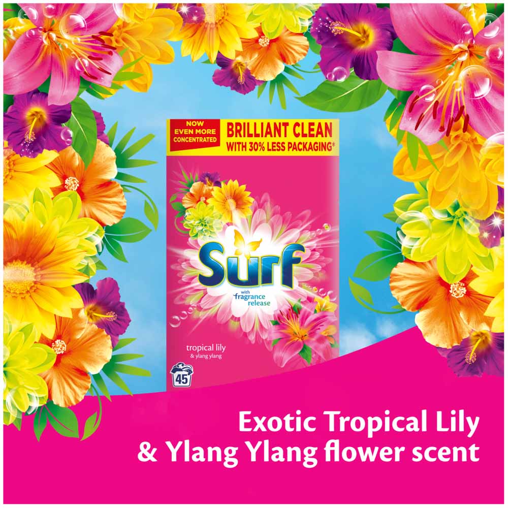 Surf Tropical Lily and Ylang Ylang Washing Powder 45 Washes 2.25kg | Wilko