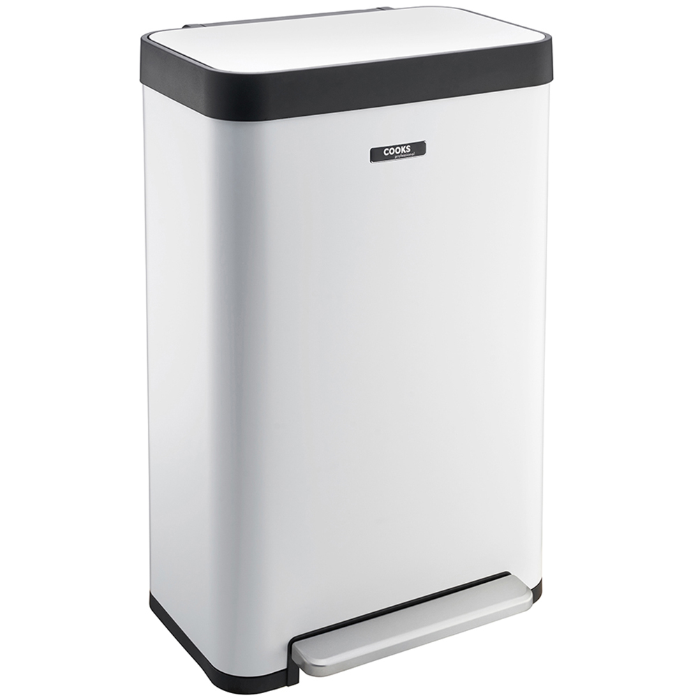 Cooks Professional K368 Single Pedal Bin White XL 70L | Wilko