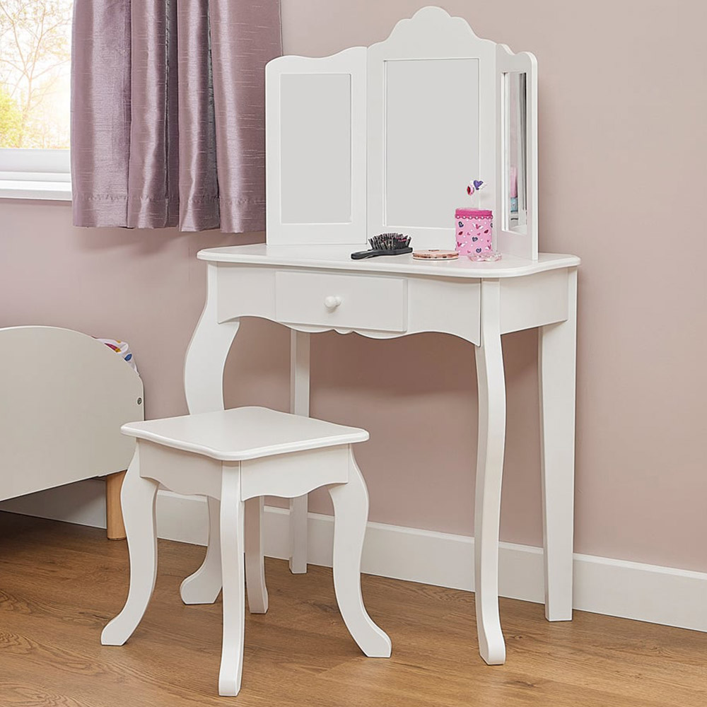 Liberty House Toys Kids White Dressing Table Set with Mirror