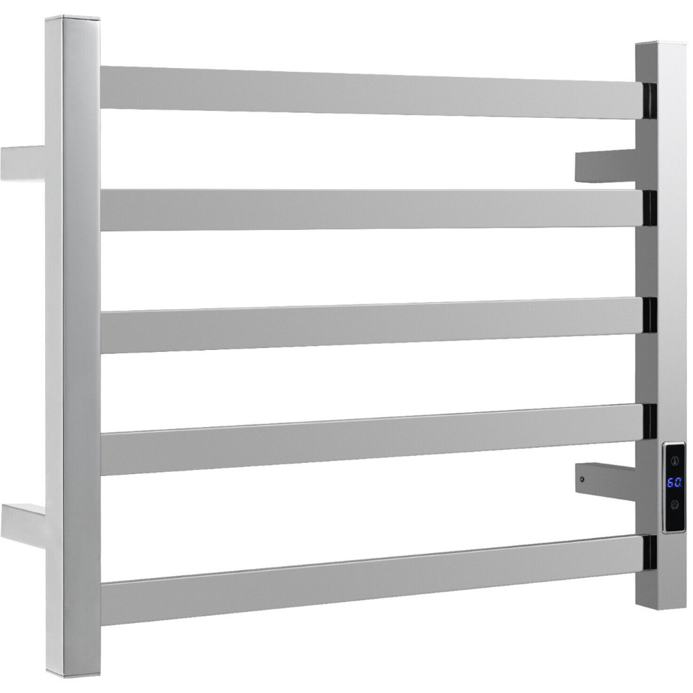 Costway 5 Tier Wall Mounted Electric Heated Towel Rack with LED Display ...