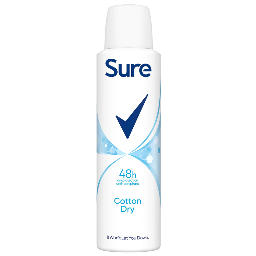 Sure Women Cotton Dry Antiperspirant Deodorant Aerosol 150ml | Wilko