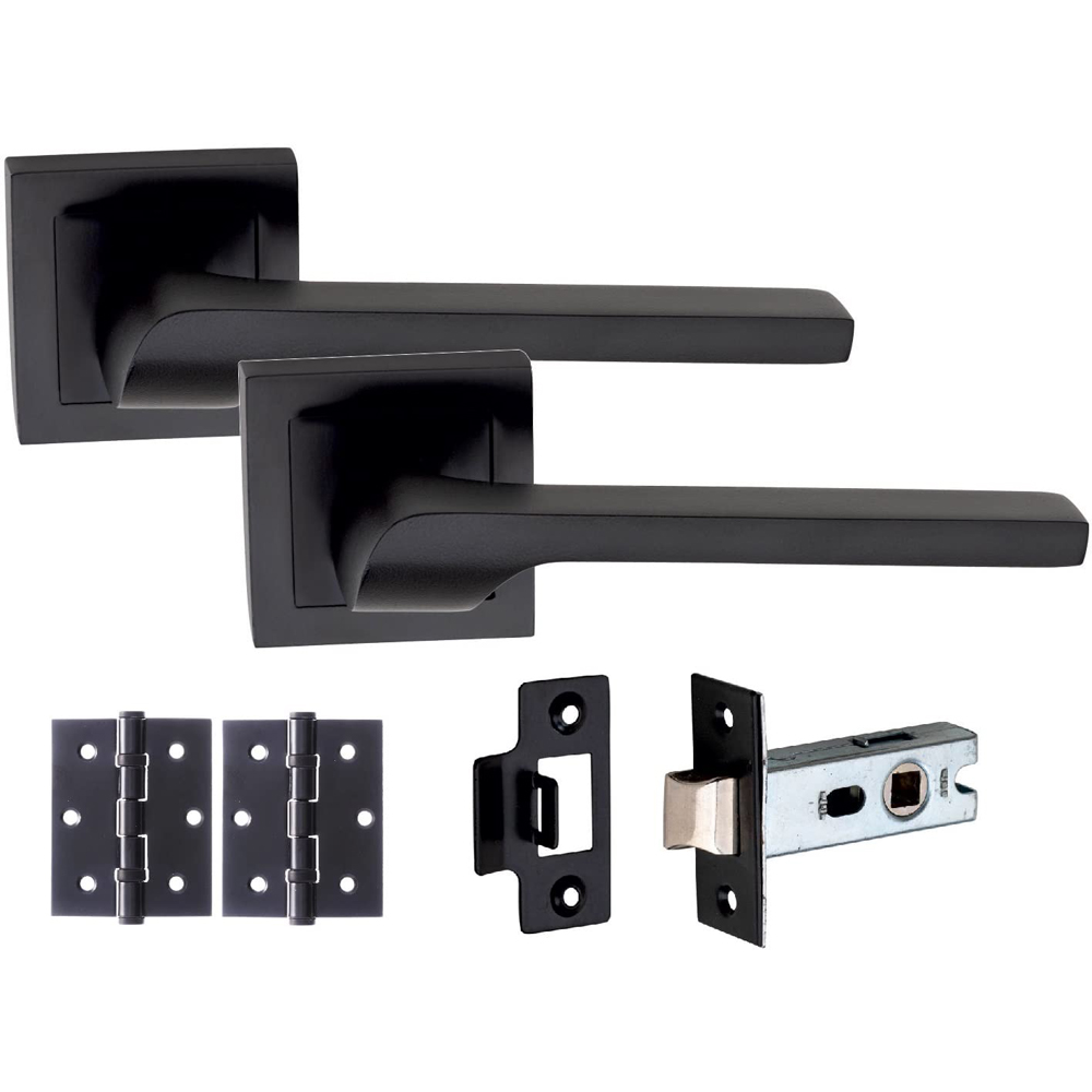 Golden Grace Matt Black Sigma Door Handle Set 64mm 5 Pack | Wilko