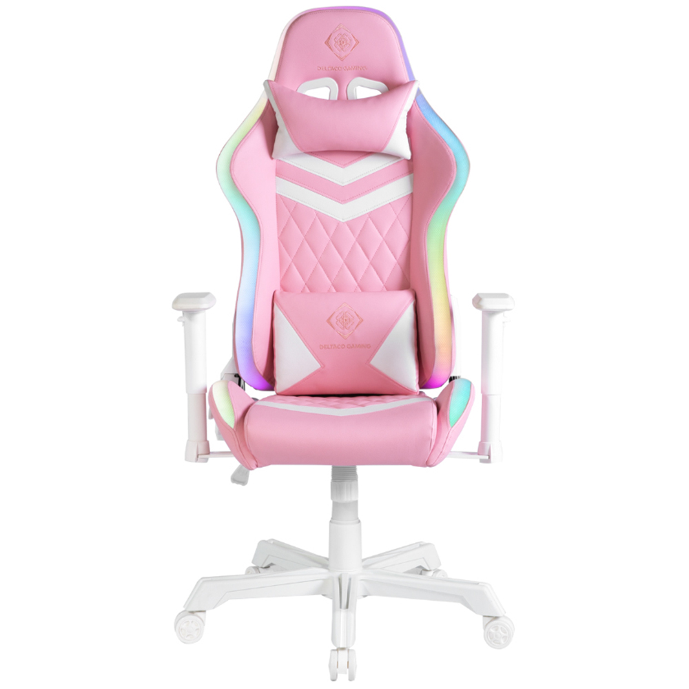 Deltaco Pink Leather RGB LED Gaming Chair Wilko